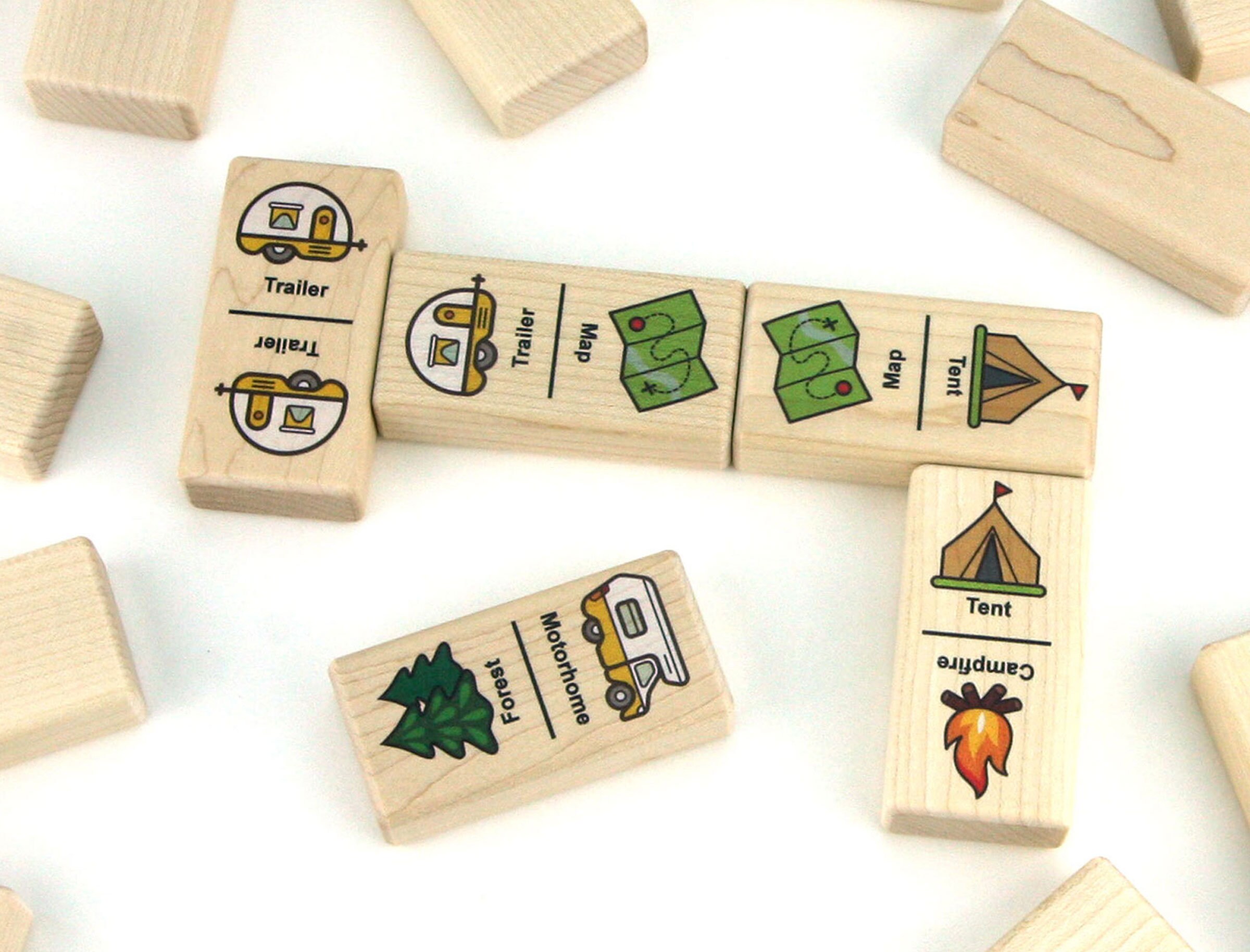 Learning & School Wood Memory Game for Kids Memory Matching Camping ...