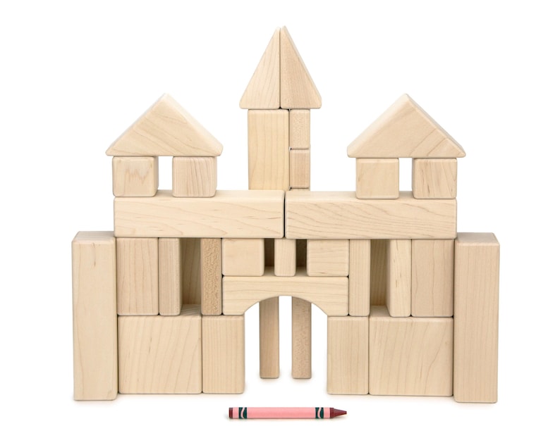 34 Piece Junior Builder Block Set | Solid Hard Maple Wooden Unit Blocks ...