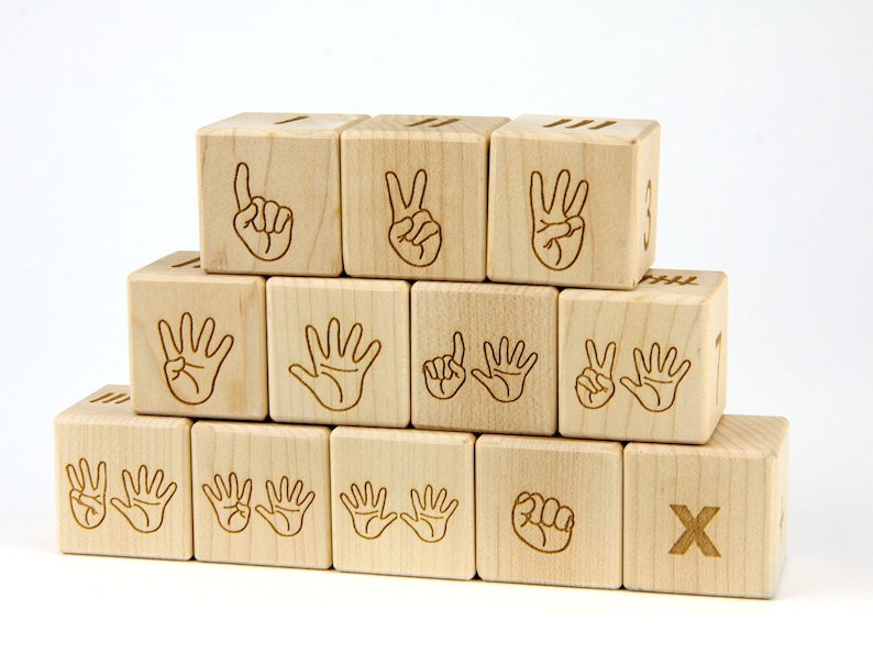12 pc Number Blocks in 6 Number Styles Maple Building Blocks | Etsy