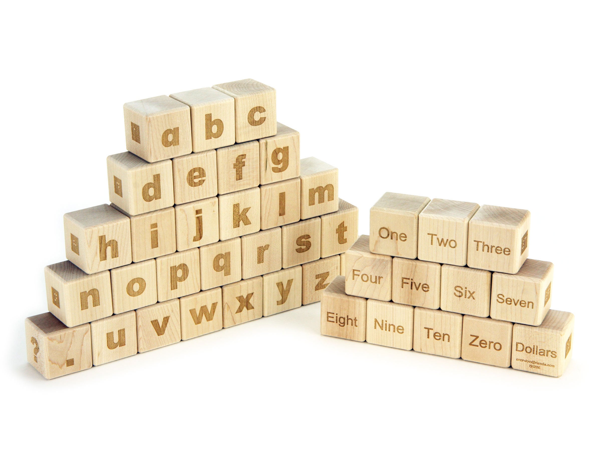 Combo ABC Number Blocks With Braille & ASL Alphabet Blocks | Etsy