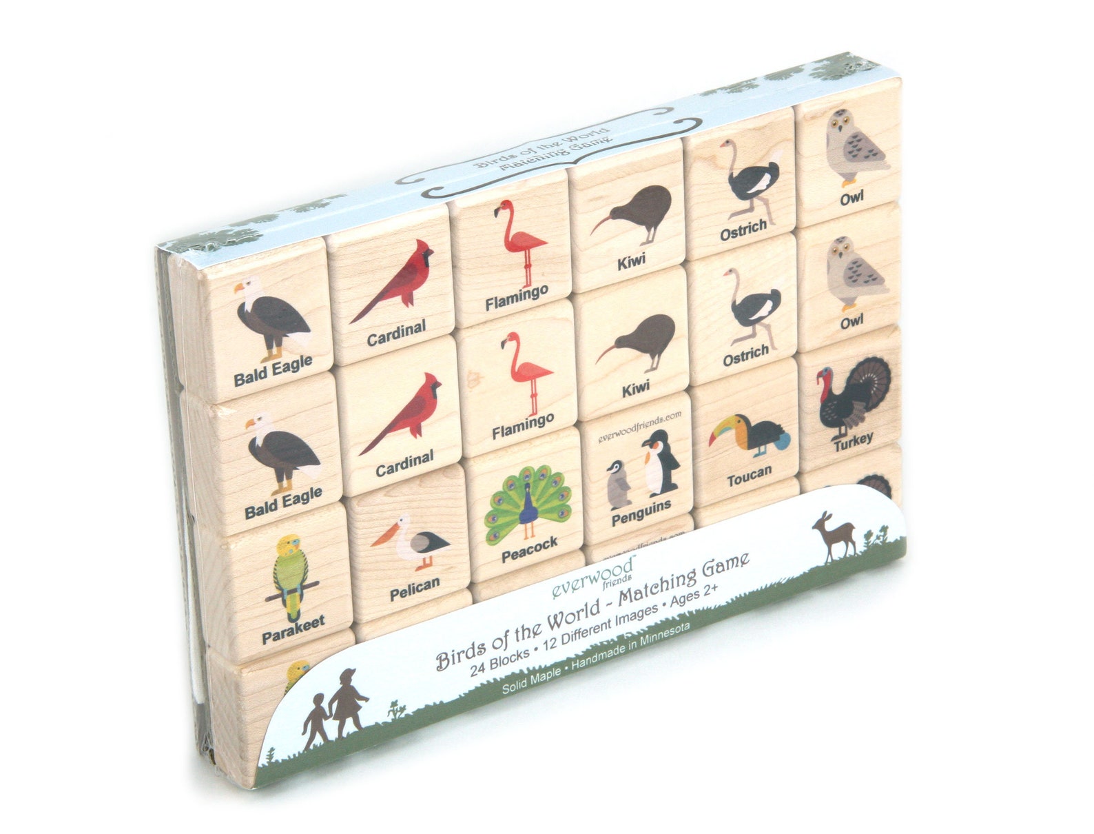 Birds of the World Memory Game 24 Blocks Wood Memory Game - Etsy