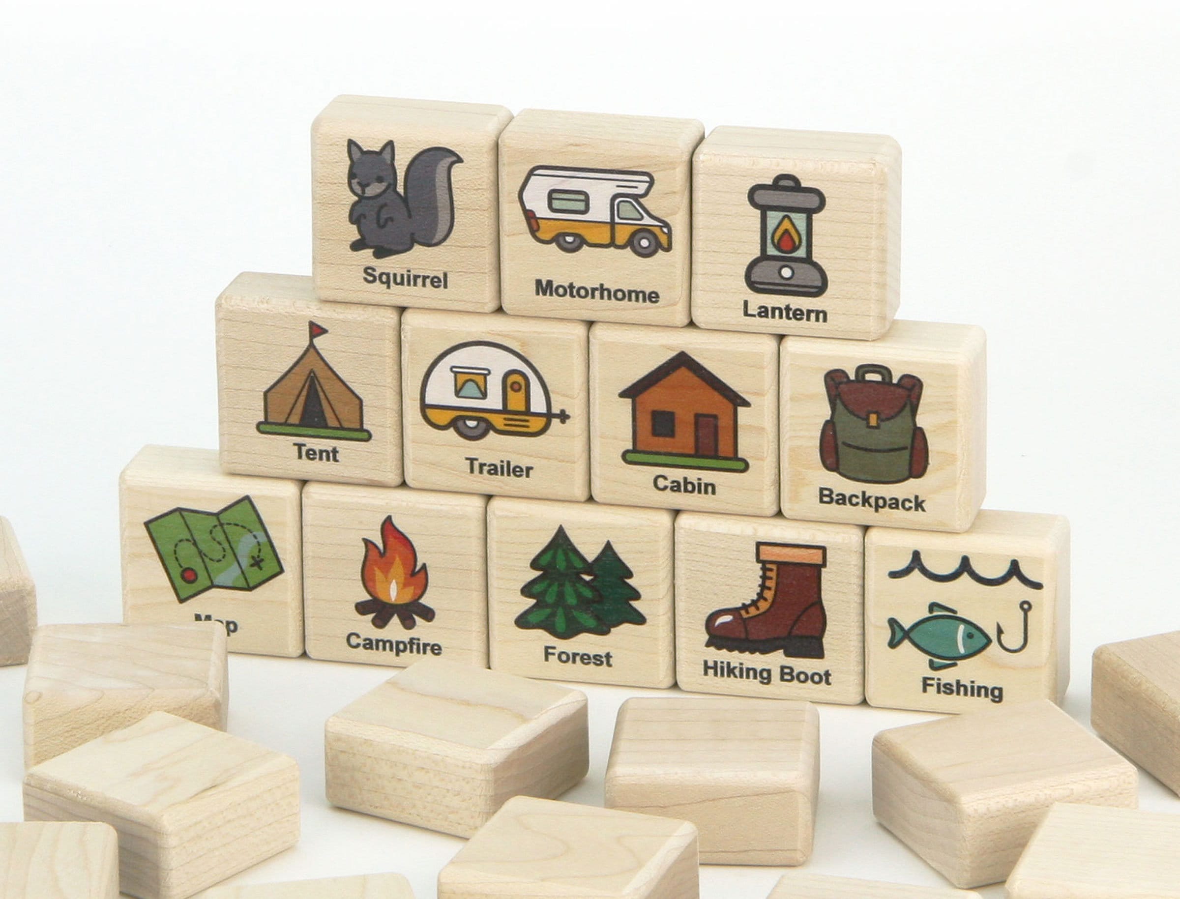 Learning & School Wood Memory Game for Kids Memory Matching Camping ...