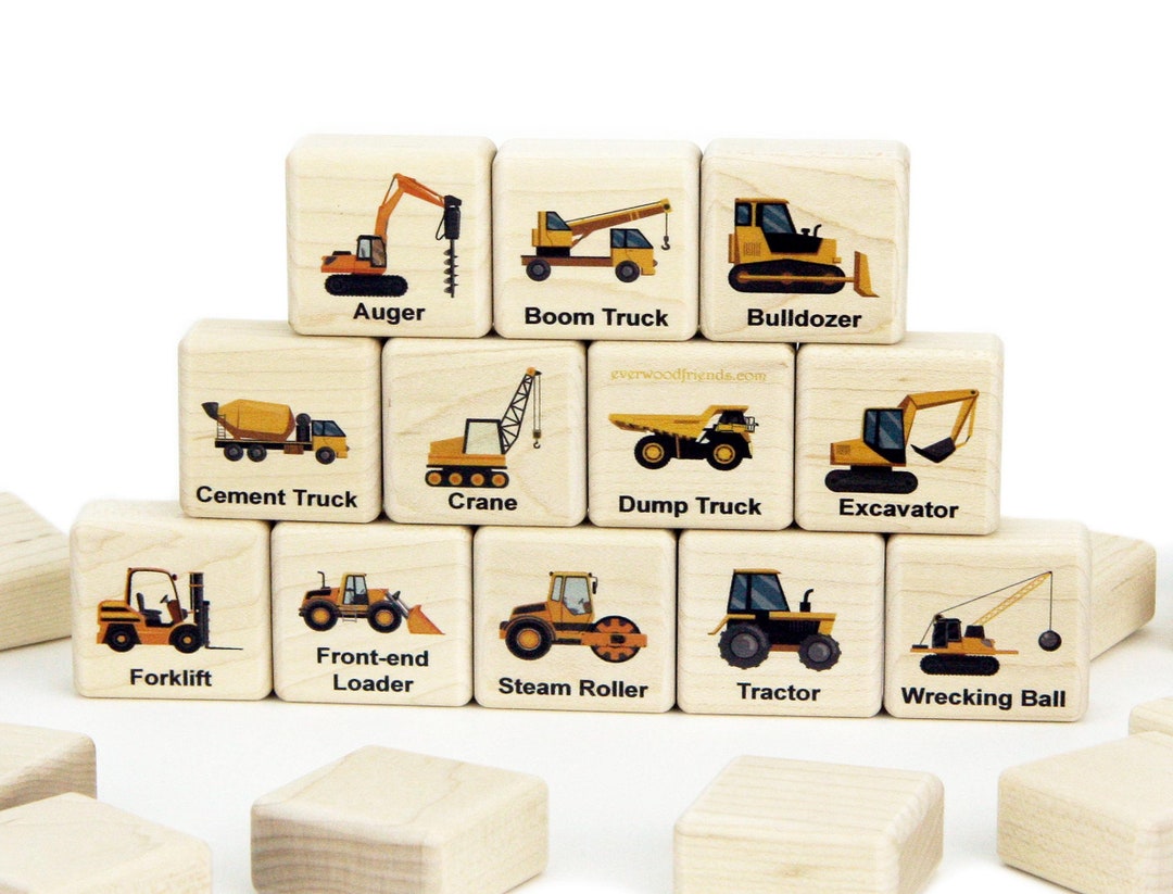 Construction Machines Memory Game 24 Blocks | Color Wood Matching Game ...