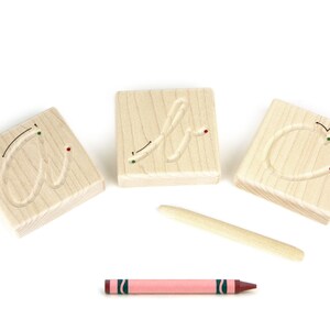 Double-sided Maple Cursive Letter Tracing Tiles | Wood Uppercase ...
