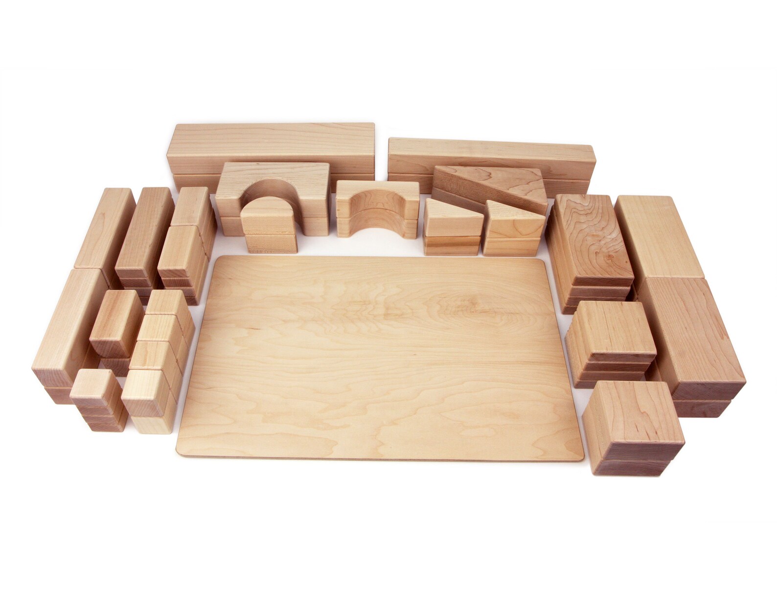 61 pc Maple Building Blocks Natural Wood Blocks Set for Kids | Etsy