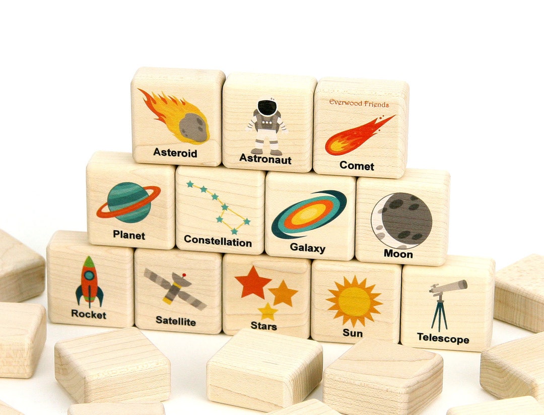 Space Explorer Memory Game 24 Blocks | Wood Memory Game for Kids ...