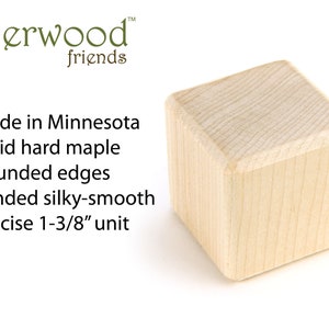 Solid Maple Wooden Building Blocks for Kids, Premium Preschool ...