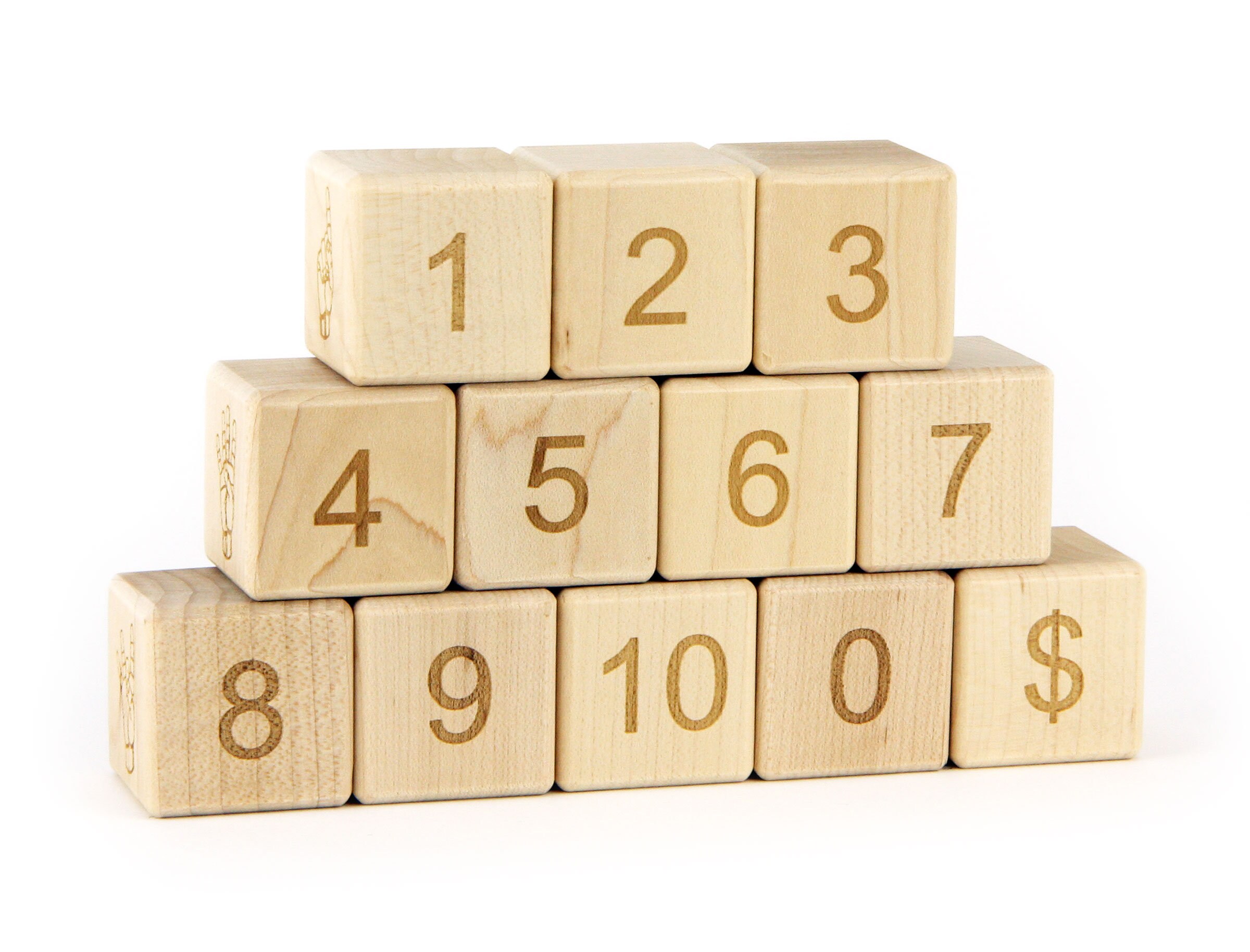 12 Pc ASL Number Blocks With Braille | American Sign Language Blocks ...