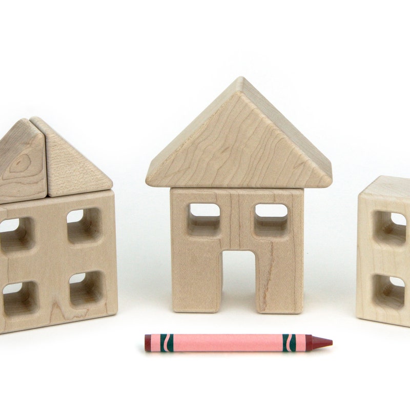 Wood House Blocks - Etsy
