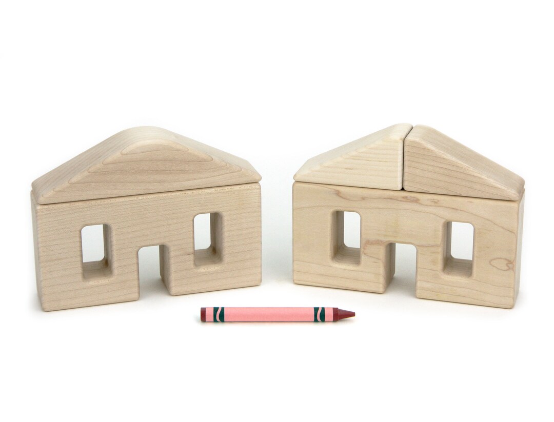 5-piece Neighborhood Set - Little Town Building Blocks | Solid Wood ...