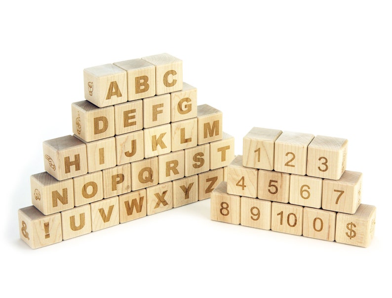 Combo ABC Number Blocks With Braille & ASL Alphabet Blocks | Etsy