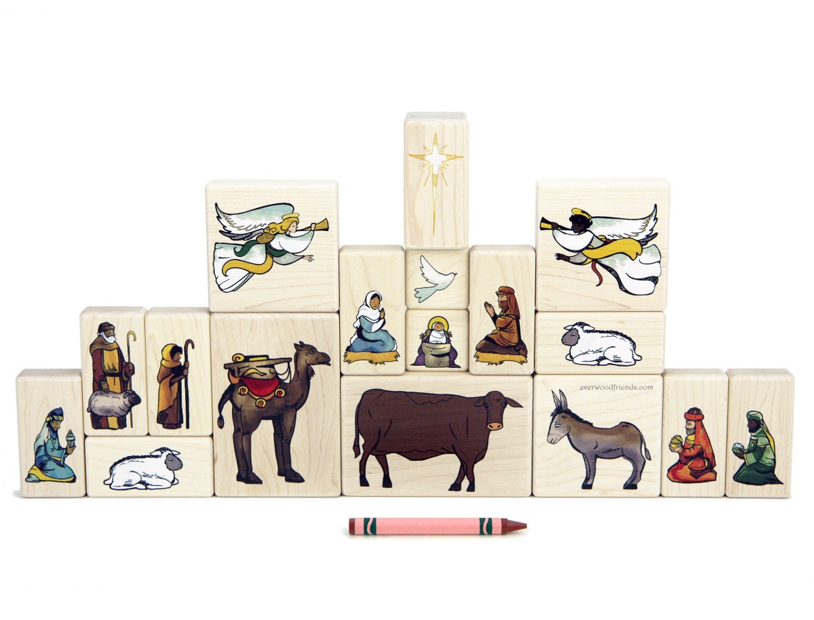 Nativity Friends Building Blocks Solid Maple Kids Playset - Etsy
