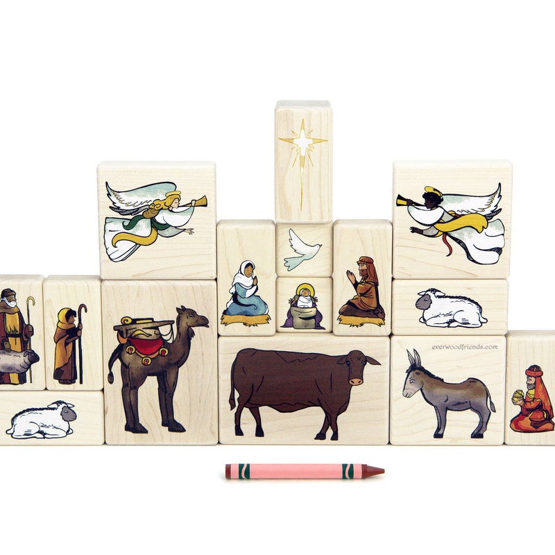 Nativity Wood Blocks - Etsy