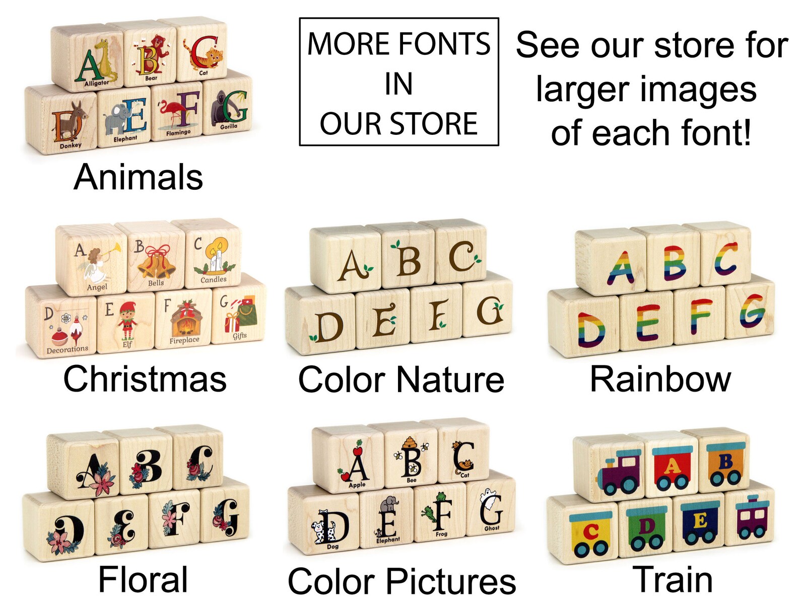 Animal Letters Maple Alphabet Blocks | 27 Piece Solid Wooden ABC Set ...