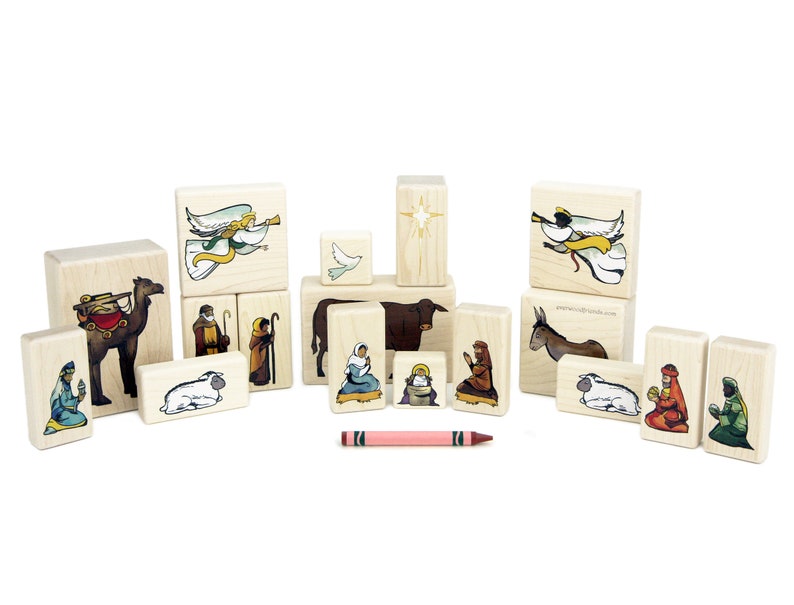 Nativity Friends Building Blocks Solid Maple Kids Playset - Etsy