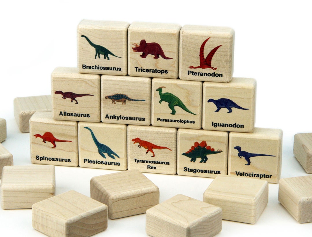 Colorful Dinosaurs Memory Game 24 Blocks | Wood Memory Game for Kids ...