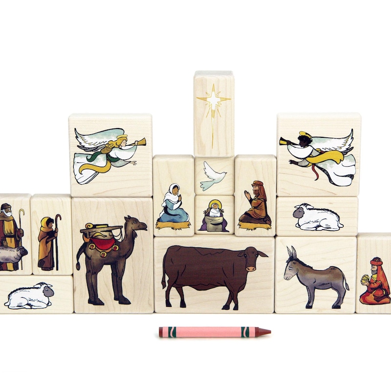 Nativity Wood Blocks - Etsy