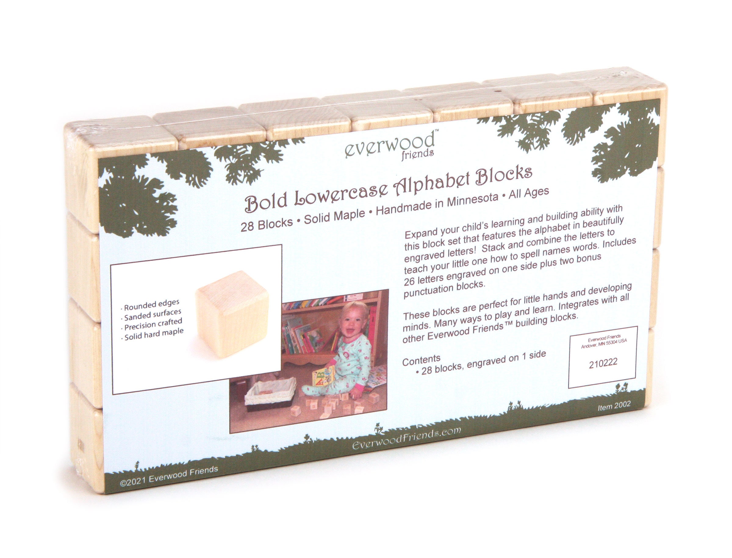 28 Pc Lowercase Maple Alphabet Blocks | Engraved Wood ABC Letter Set ...
