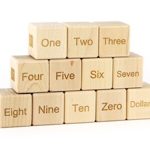12 Pc ASL Number Blocks With Braille | American Sign Language Blocks ...