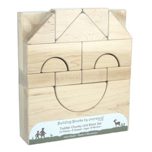 23 Pc Maple Chunky Building Blocks | Toddler Chunky Set Wooden Blocks ...