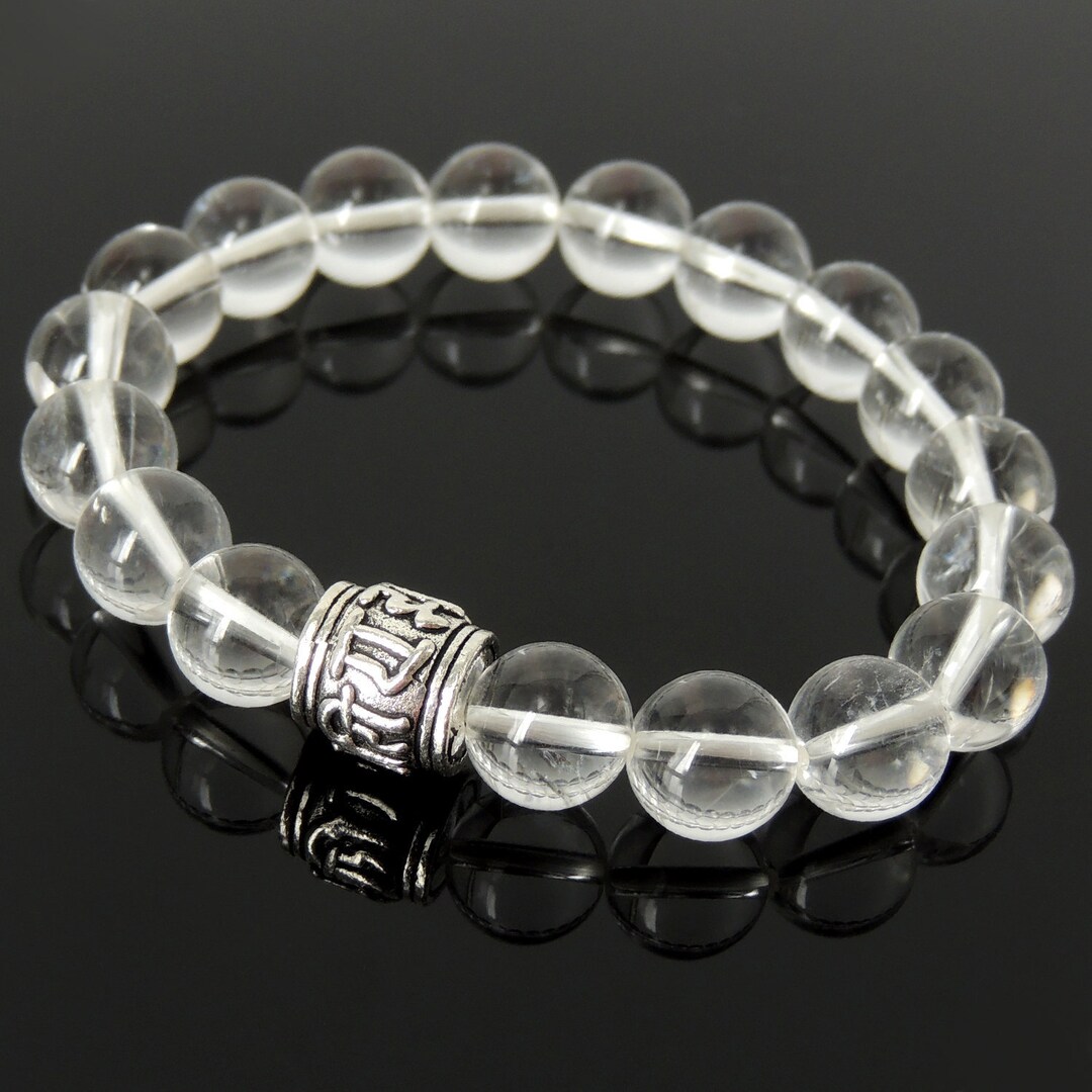 Genuine Clear Crystal Quartz Soothing Mantra Bead Handmade - Etsy New ...