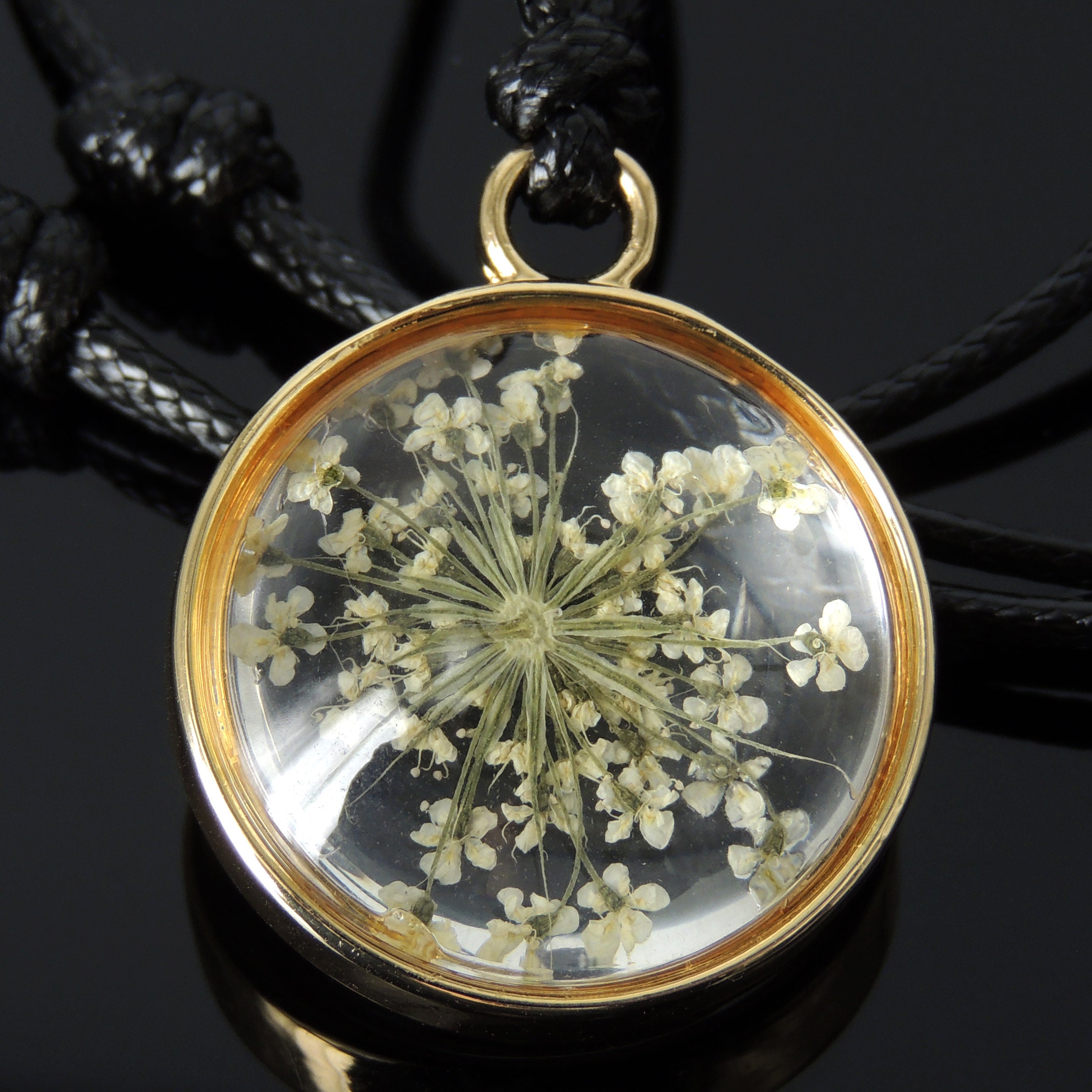 Glass Shadow Box Adjustable Pendant Necklace Pressed Dried | Etsy