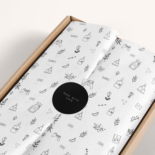 Tissue Paper Design Download and Sticker Branded Tissue Paper - Etsy Canada