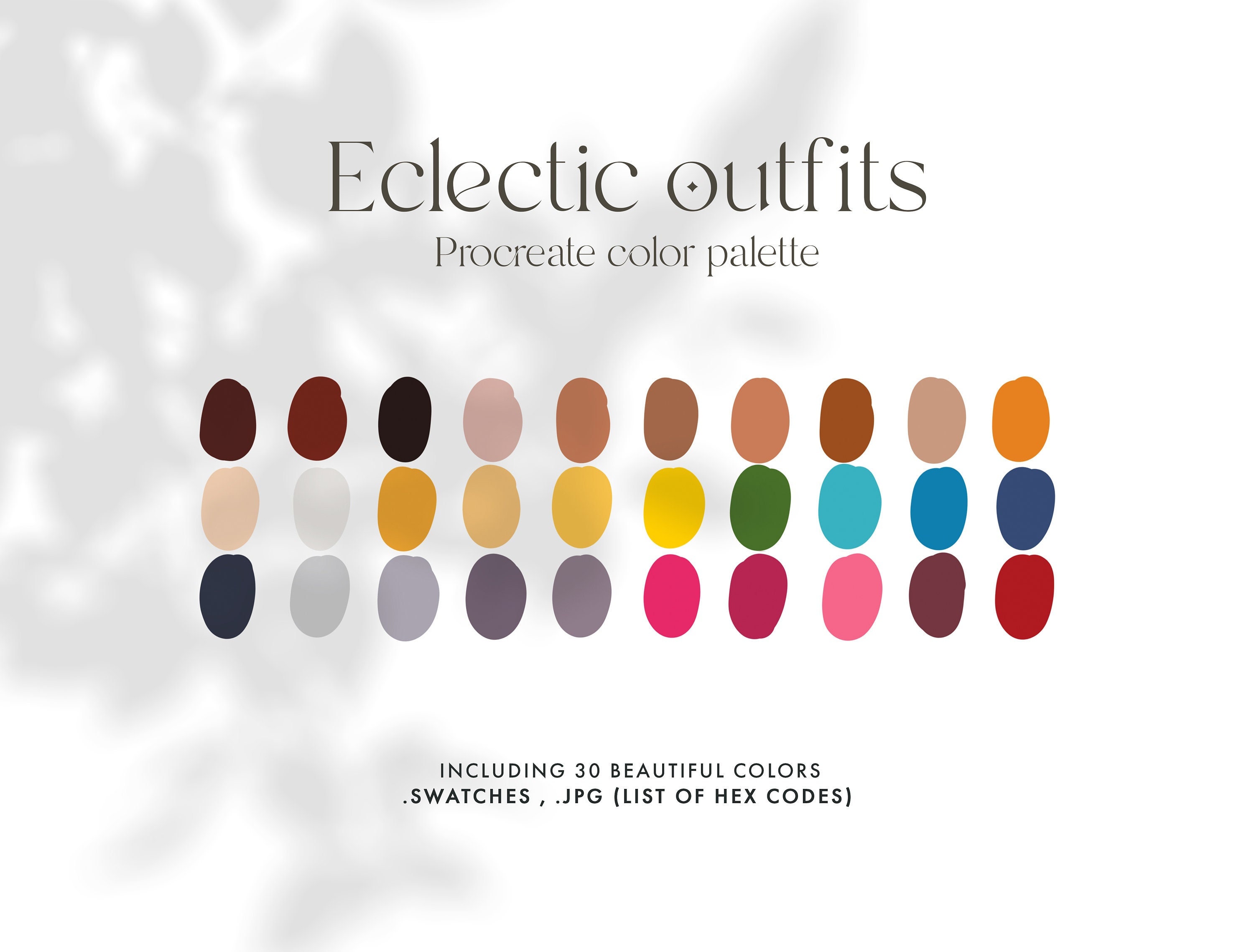 Procreate Color Palette Color Swatches Eclectic Etsy Finland