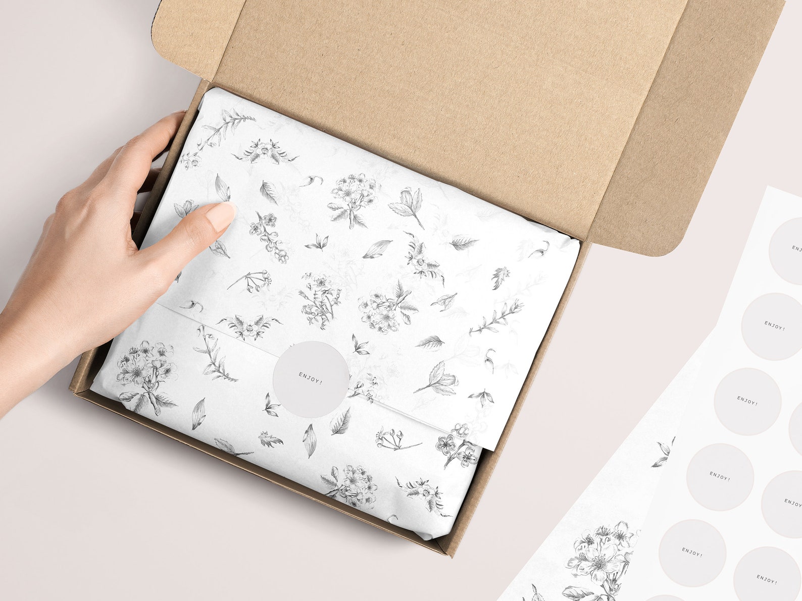 Tissue Paper Design Download and Sticker Branded Tissue Paper - Etsy Canada