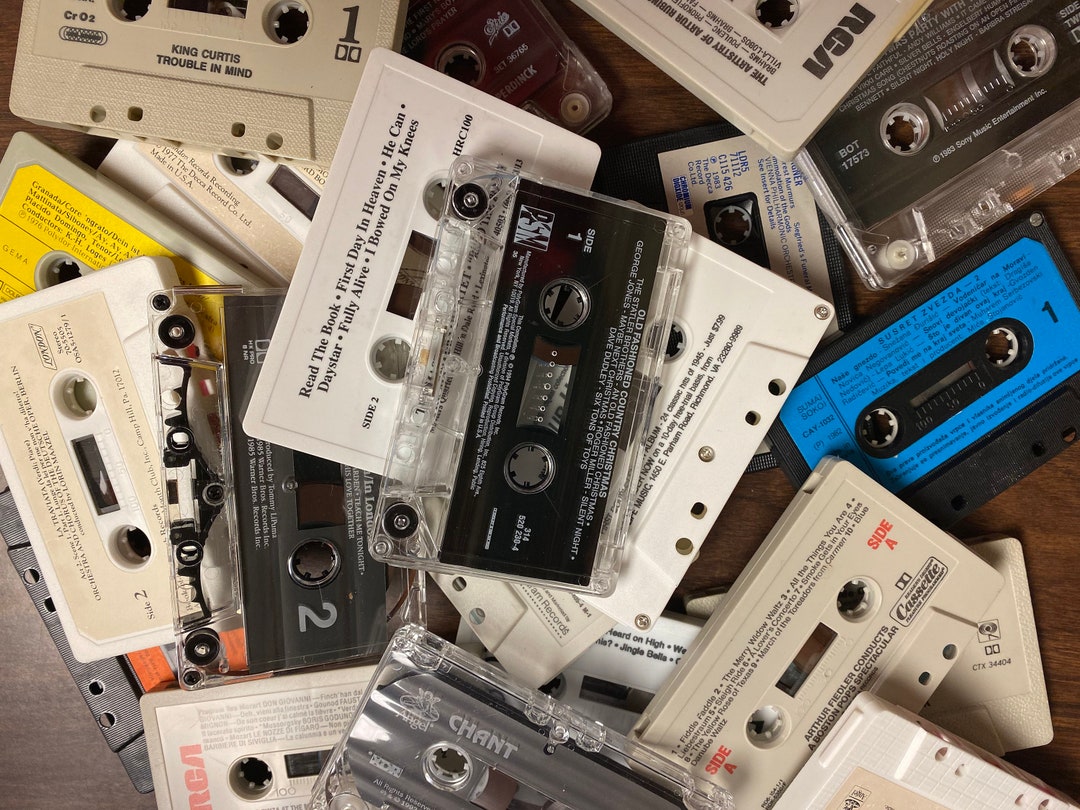 Cassette Tapes (lot of 25 - for Crafts or Decorating, Mixed Box (tapes ...