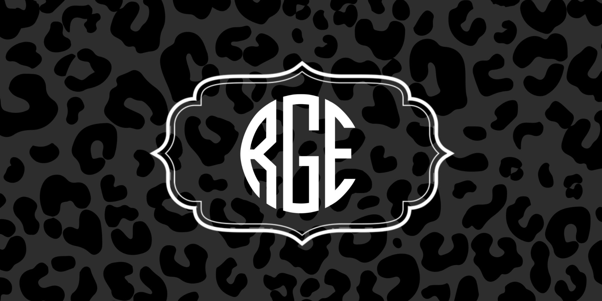 Black Matte Leopard Monogram Front License Plate - Etsy