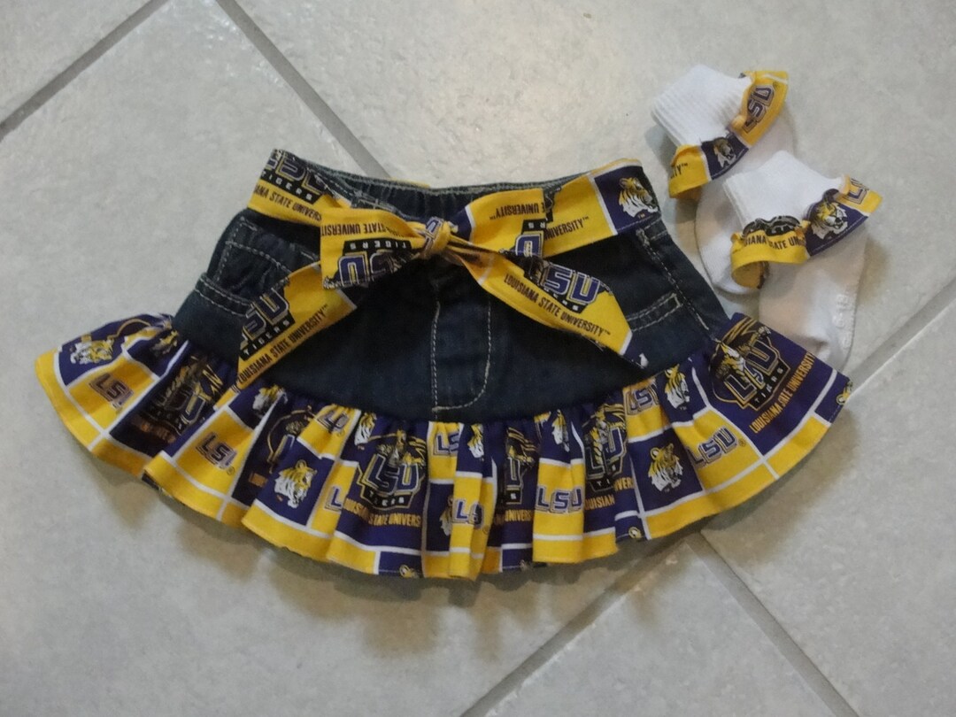 LSU Baby,lsu Skirt.lsu Girl,lsu Jean Skirt,lsu Baby Outfit,lsu Girl ...