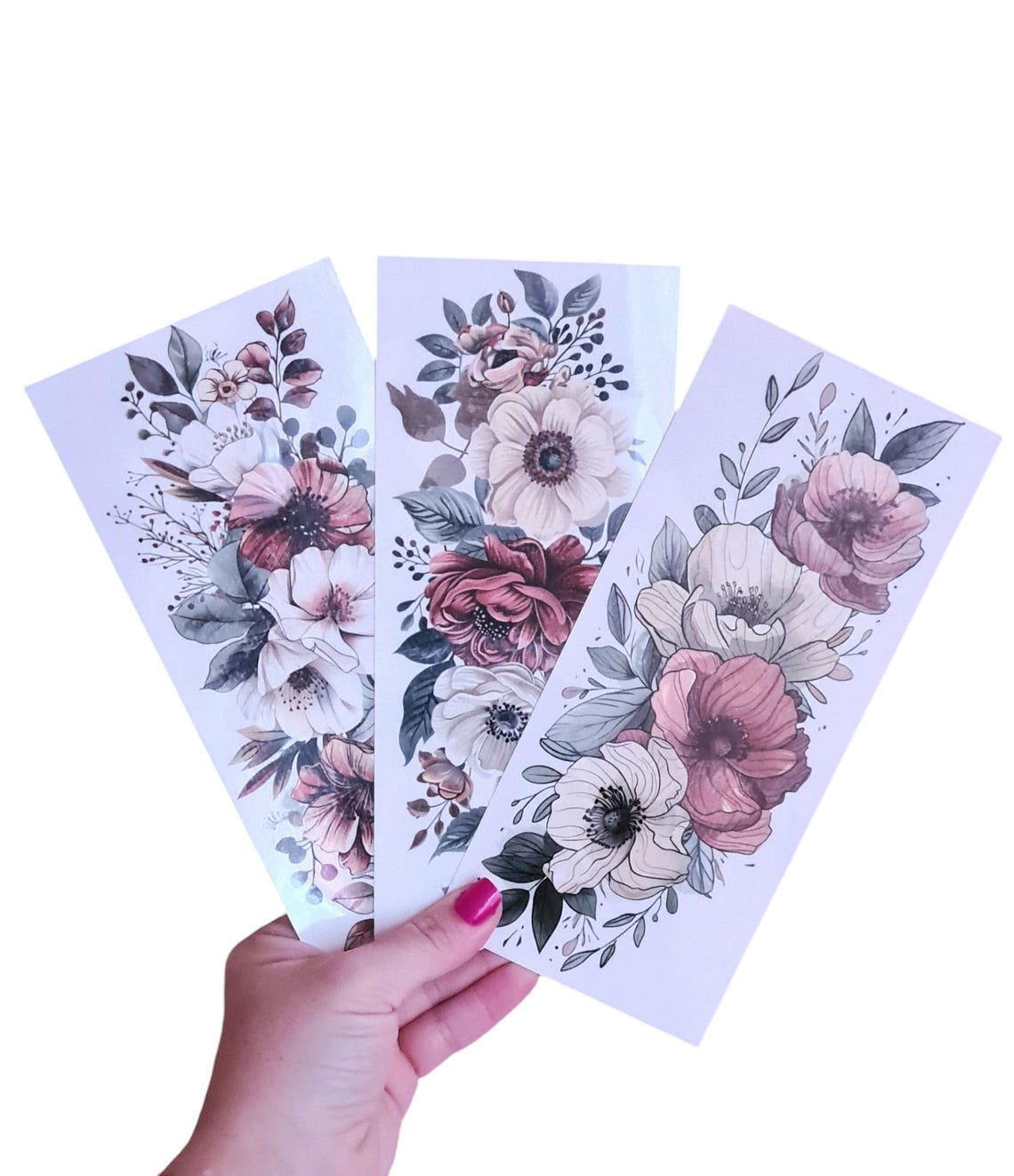 Boho Floral Temporary Tattoos (18cm/20cm Long X 8/9 Cm), Long Whimsical ...