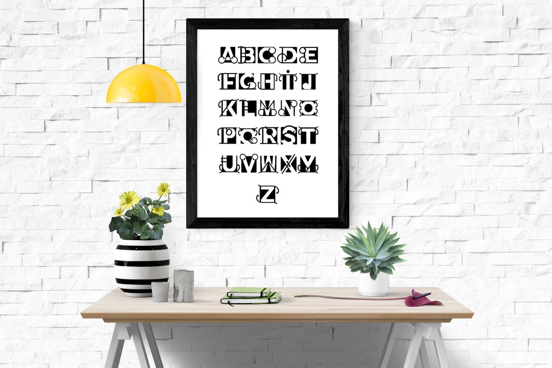 Modern Alphabet Poster Geometric Alphabet Print Abecedary - Etsy