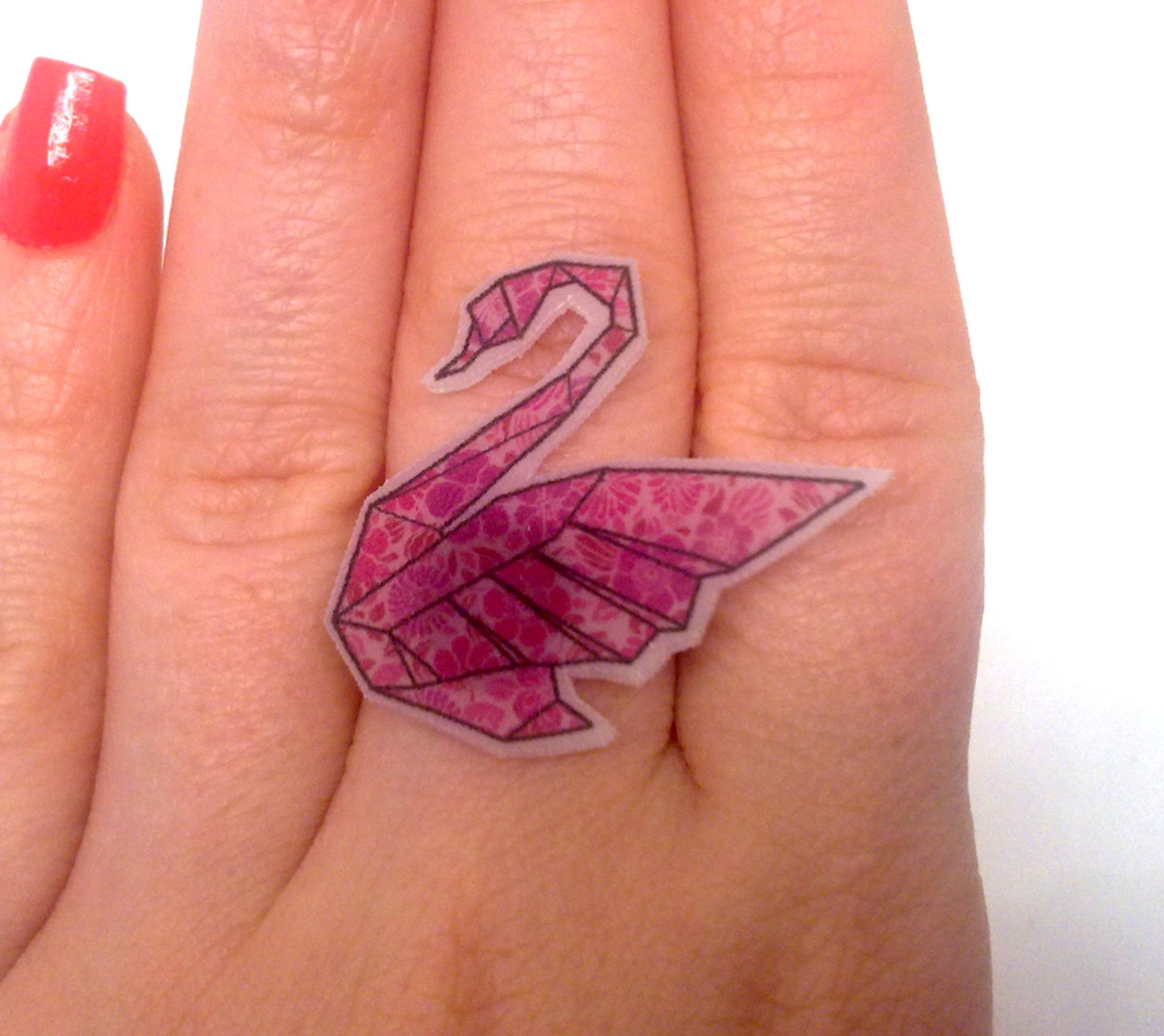 Japanese Origami Rings Acrylic Jewellery Hand Drawn - Etsy