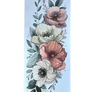 Boho Floral Temporary Tattoos (18cm/20cm Long X 8/9 Cm), Long Whimsical ...