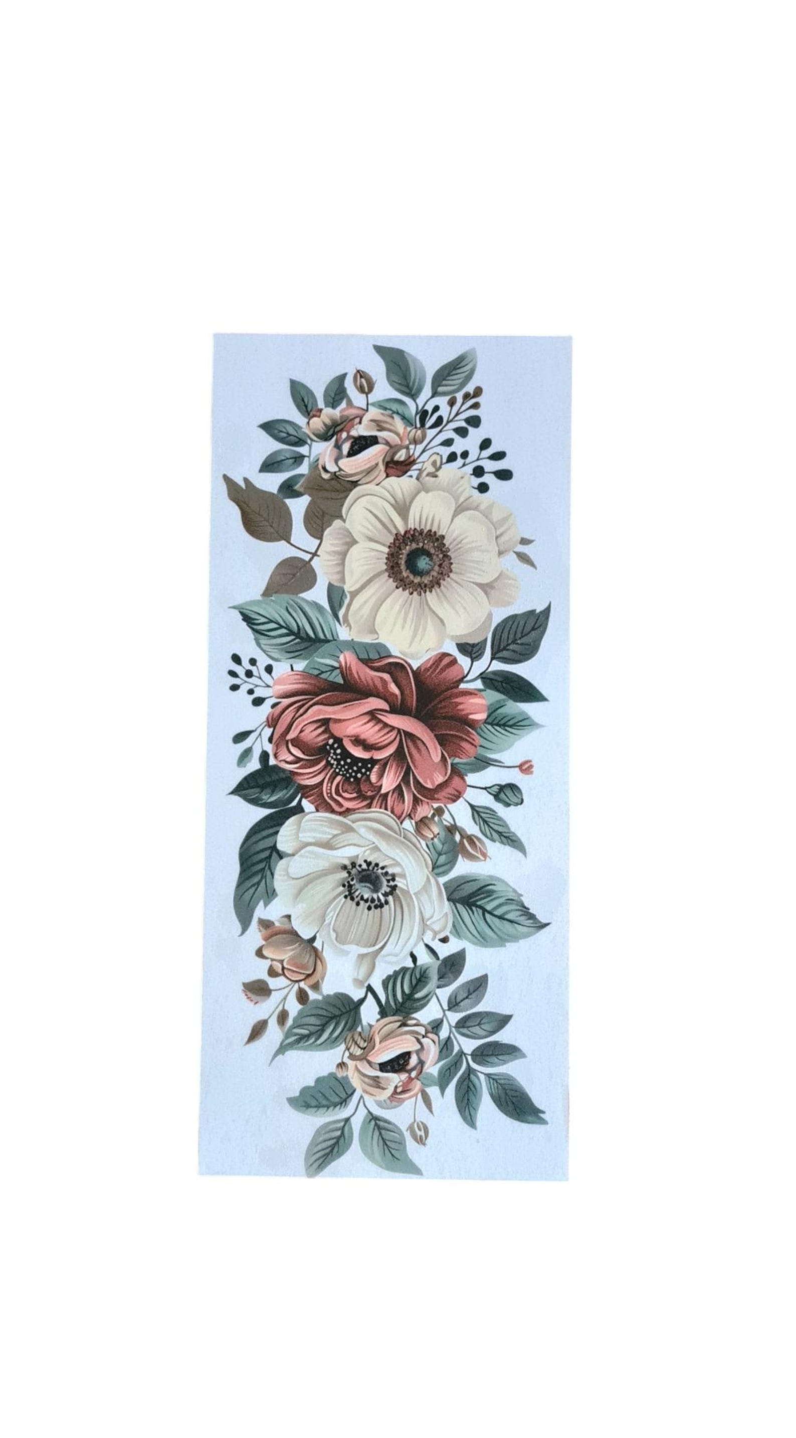 Boho Floral Temporary Tattoos (18cm/20cm Long X 8/9 Cm), Long Whimsical ...