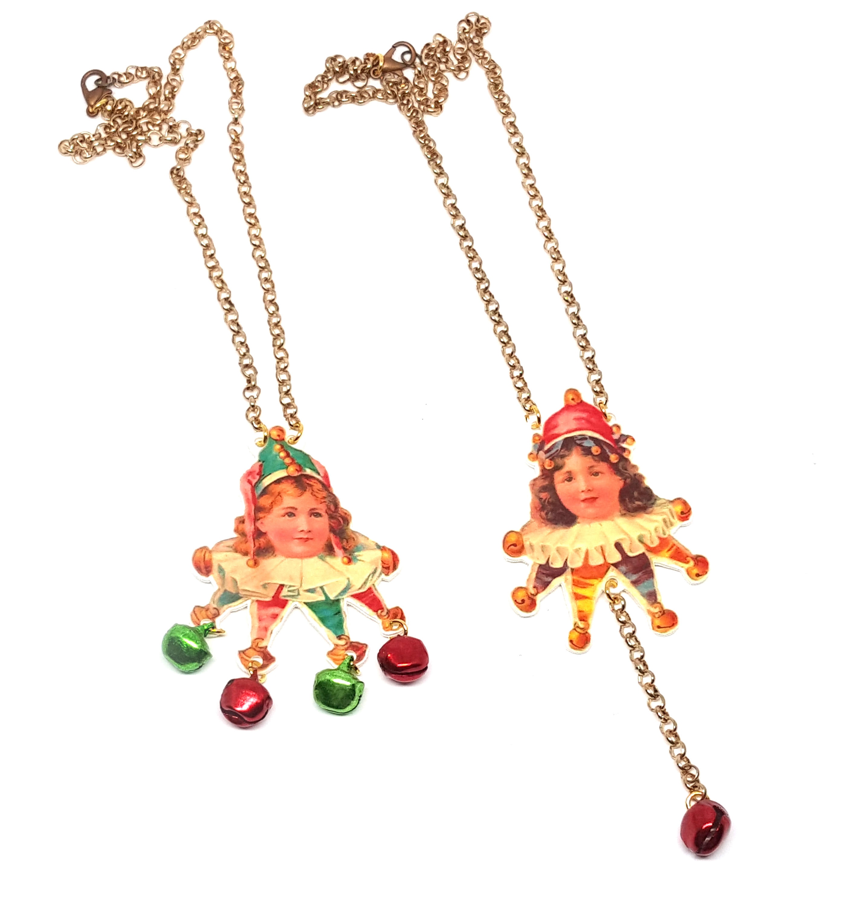 Christmas Necklace, Elf Necklace, Jester Necklace, Jingle Bell Necklace ...