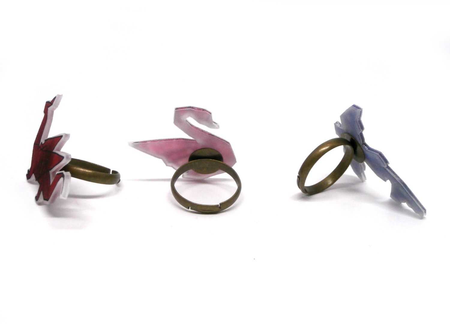 Japanese Origami Rings Acrylic Jewellery Hand Drawn - Etsy