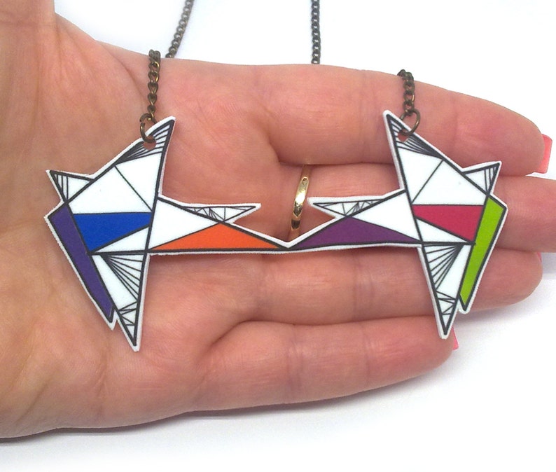 Geometric Abstract Necklace. Handmade. Hand Drawn Illustration. Light ...