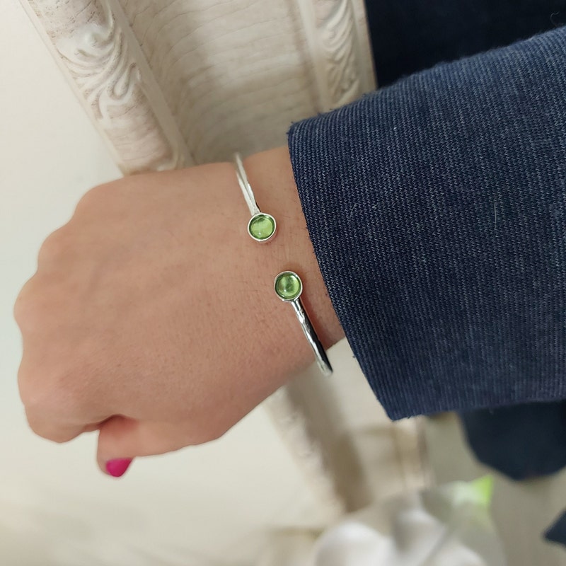 Modern Silver Bangle - Etsy