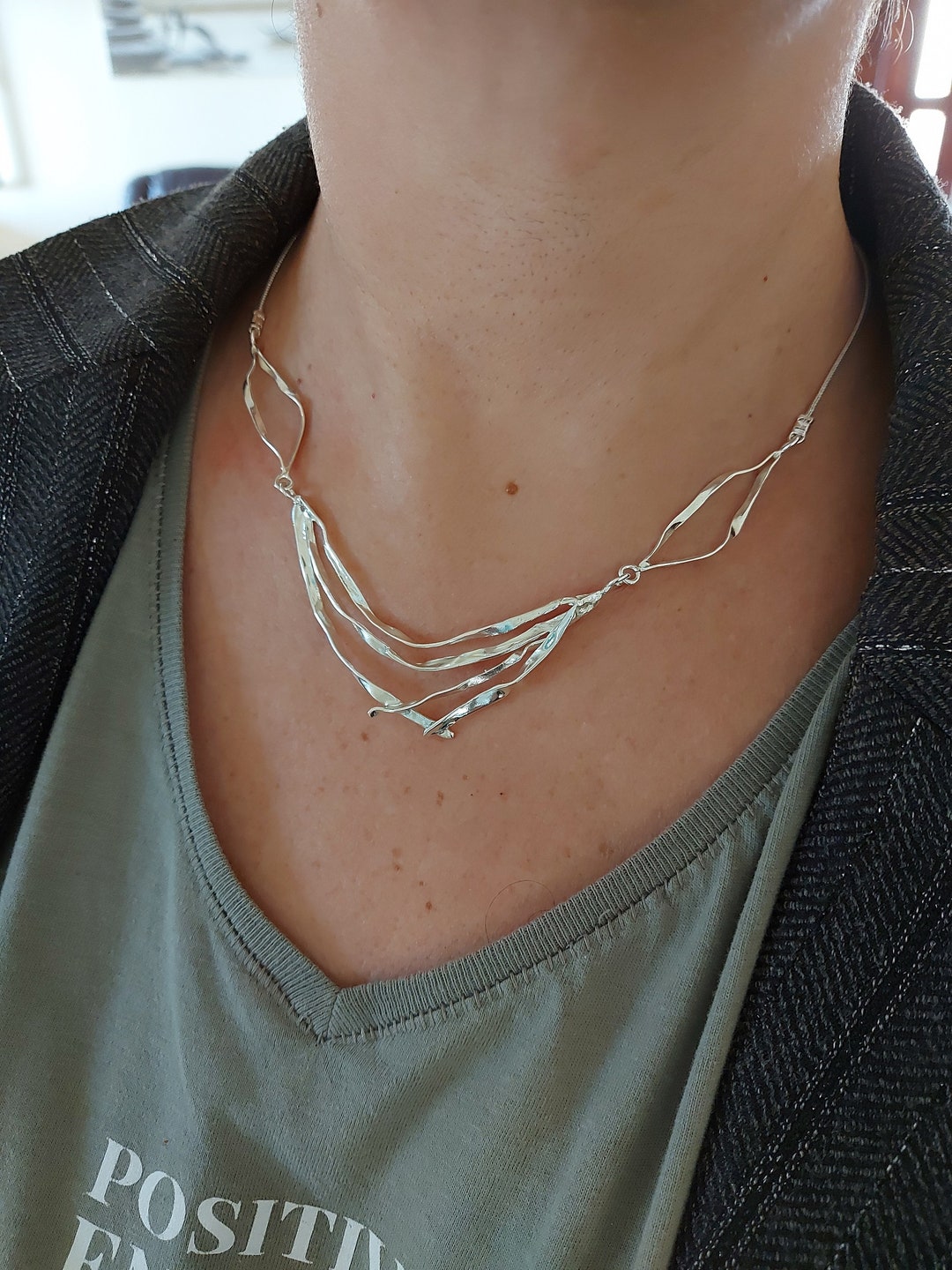 Silver Statement Necklace Sterling Silver Handmade Jewelry - Etsy