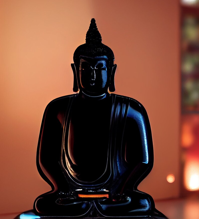 Black Onyx Buddha Statue - Etsy