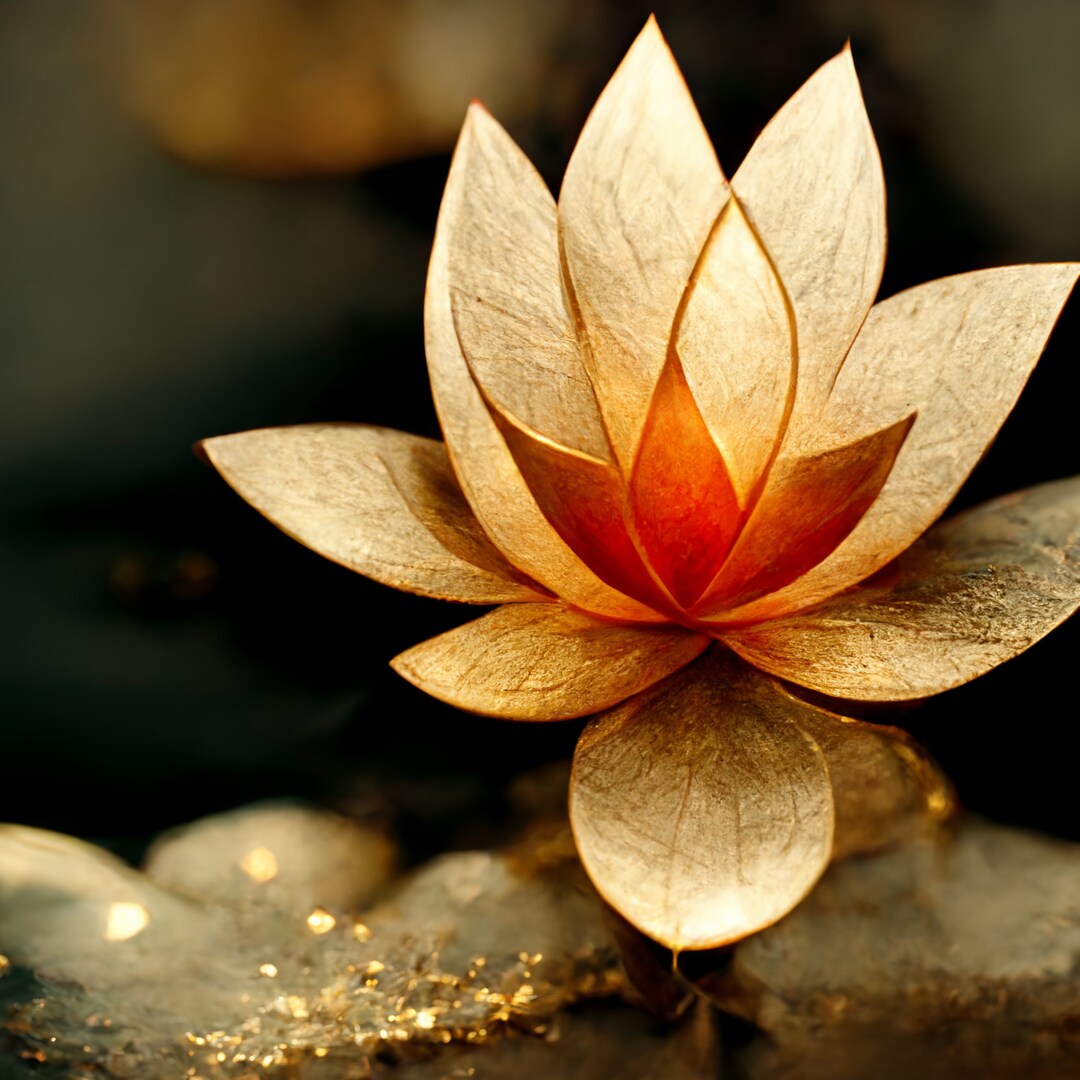 Fleur De Lotus D'or - Etsy