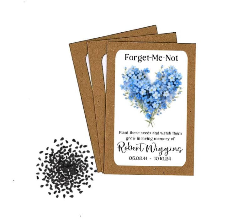Personalised Funeral Forget Me Not Seed Packets Envelopes With Seeds ...