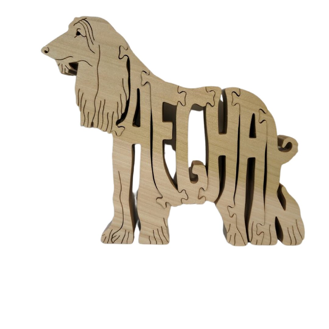 Afghan Hound Dog Puzzle, Made in Poplar Hardwood, Made in USA, Finished ...