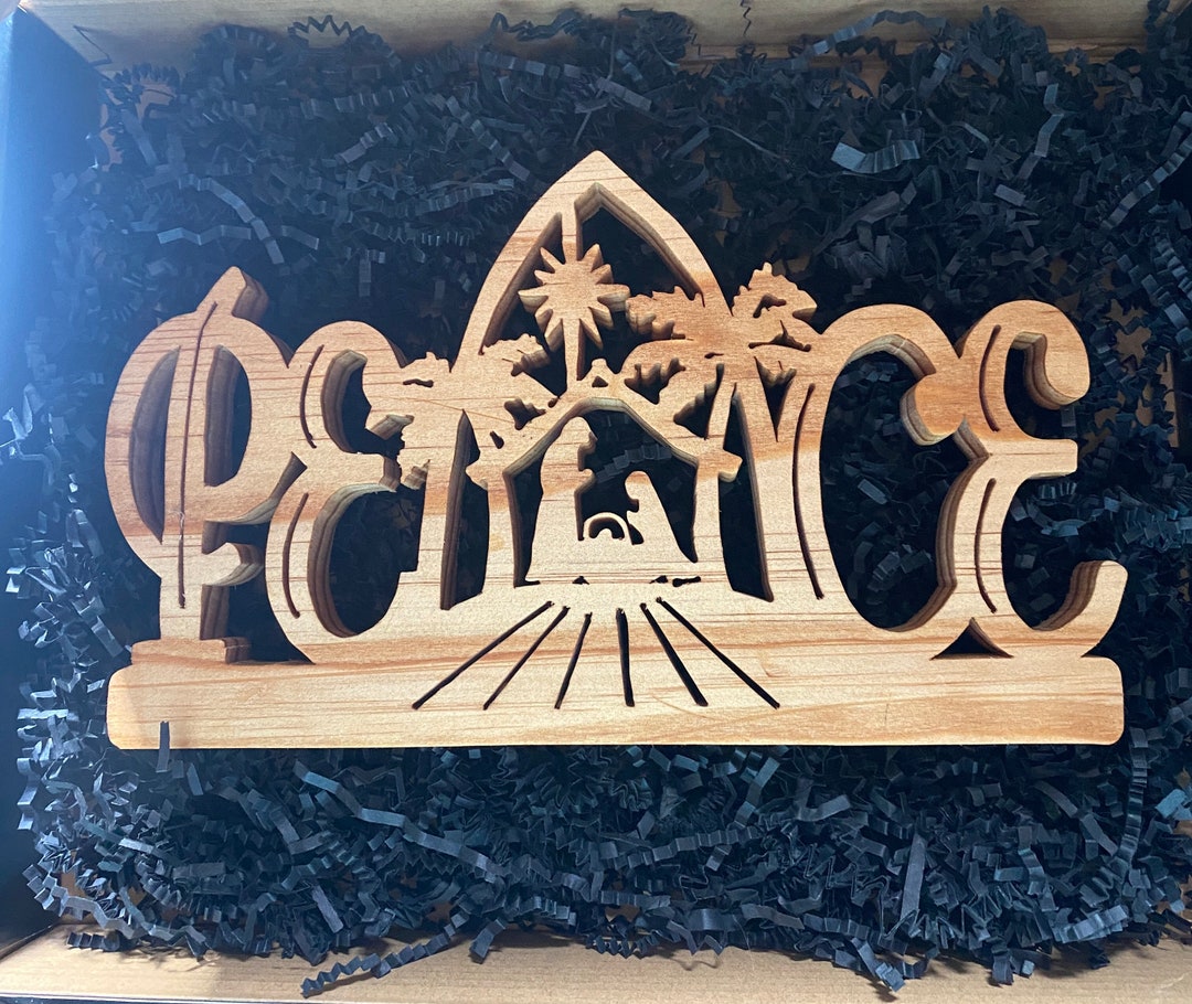 Nativity to Sit on a Shelf, Peace Nativity, Nativity Sign - Etsy