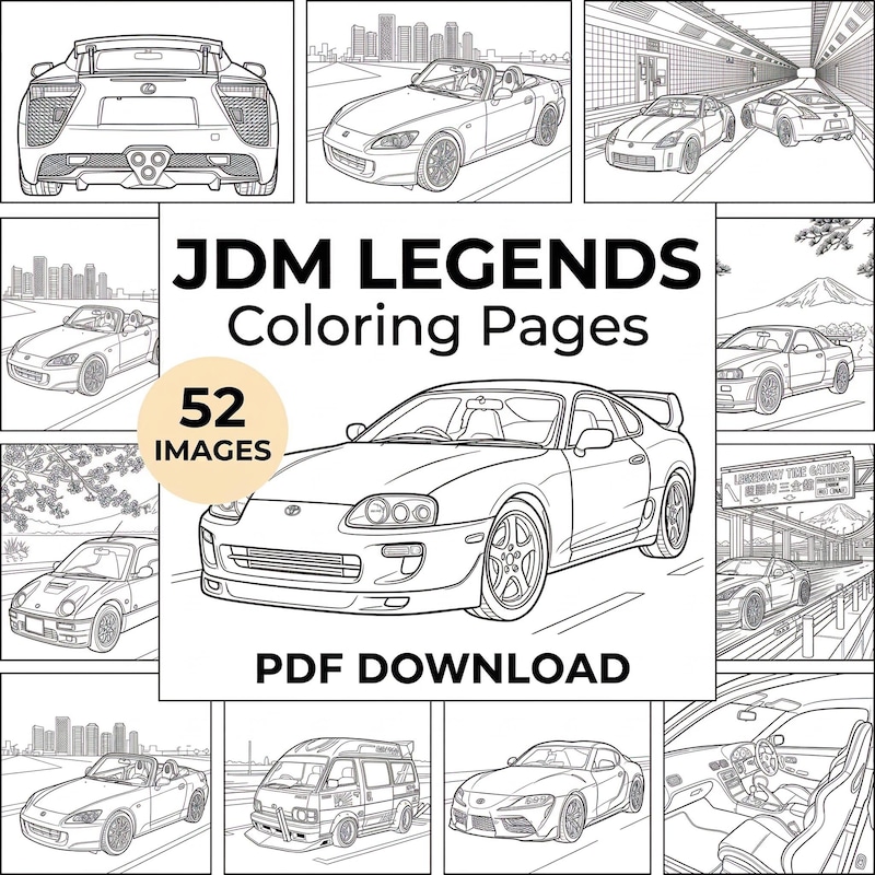 Japanese Car Coloring - Etsy