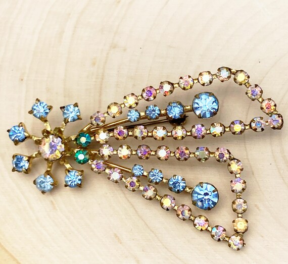 Stunning mid-century vintage brassy gold tone metal a… - Gem