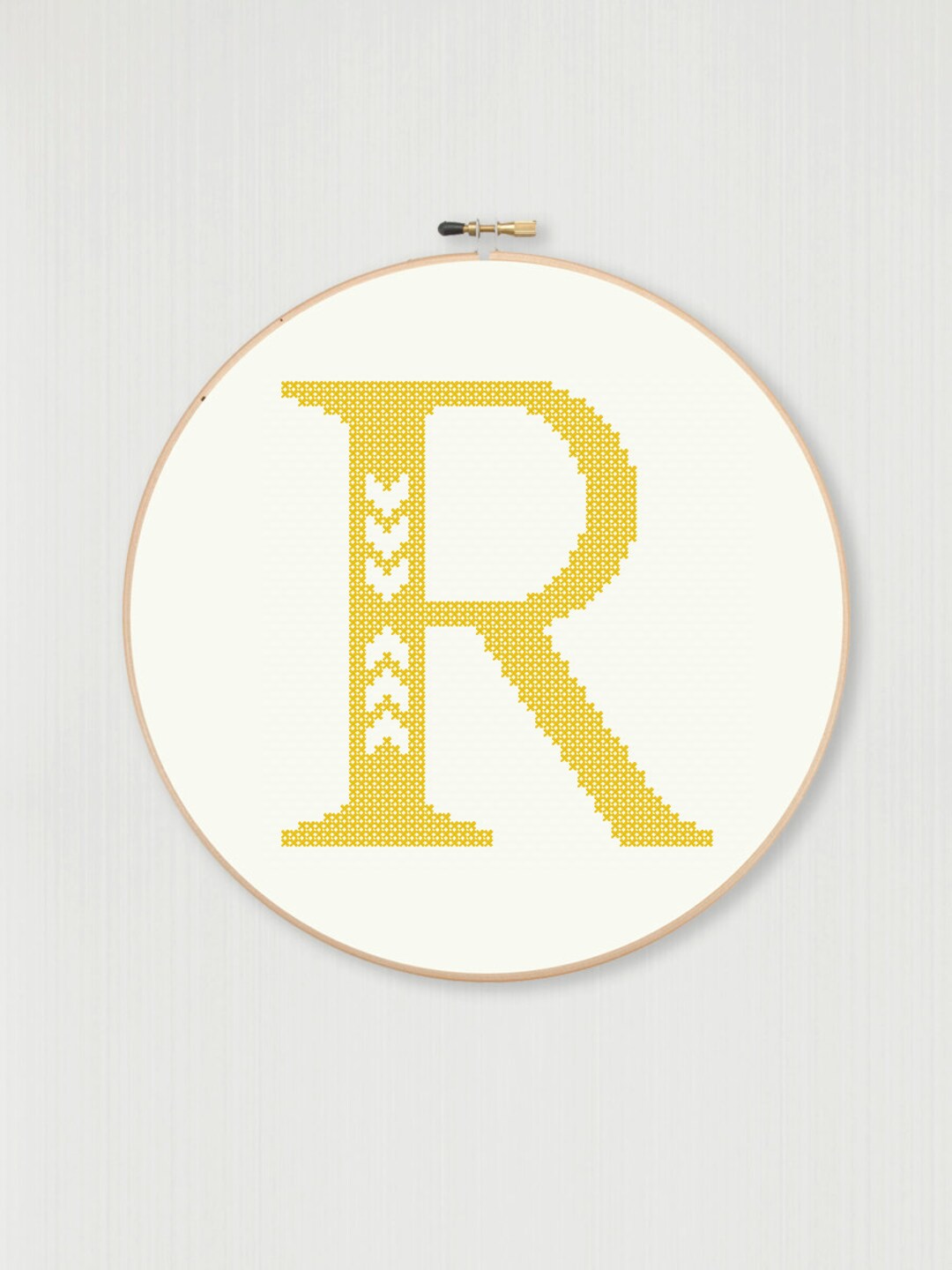 Cross Stitch Letter R Pattern With Chevron Detail, Instant Digital ...